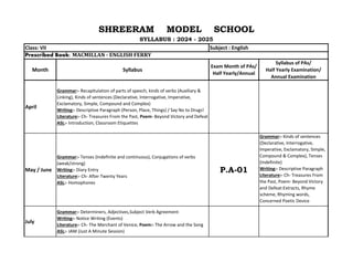 Details of class VII Syllabus for academic 2024-25 | PDF | Books and ...