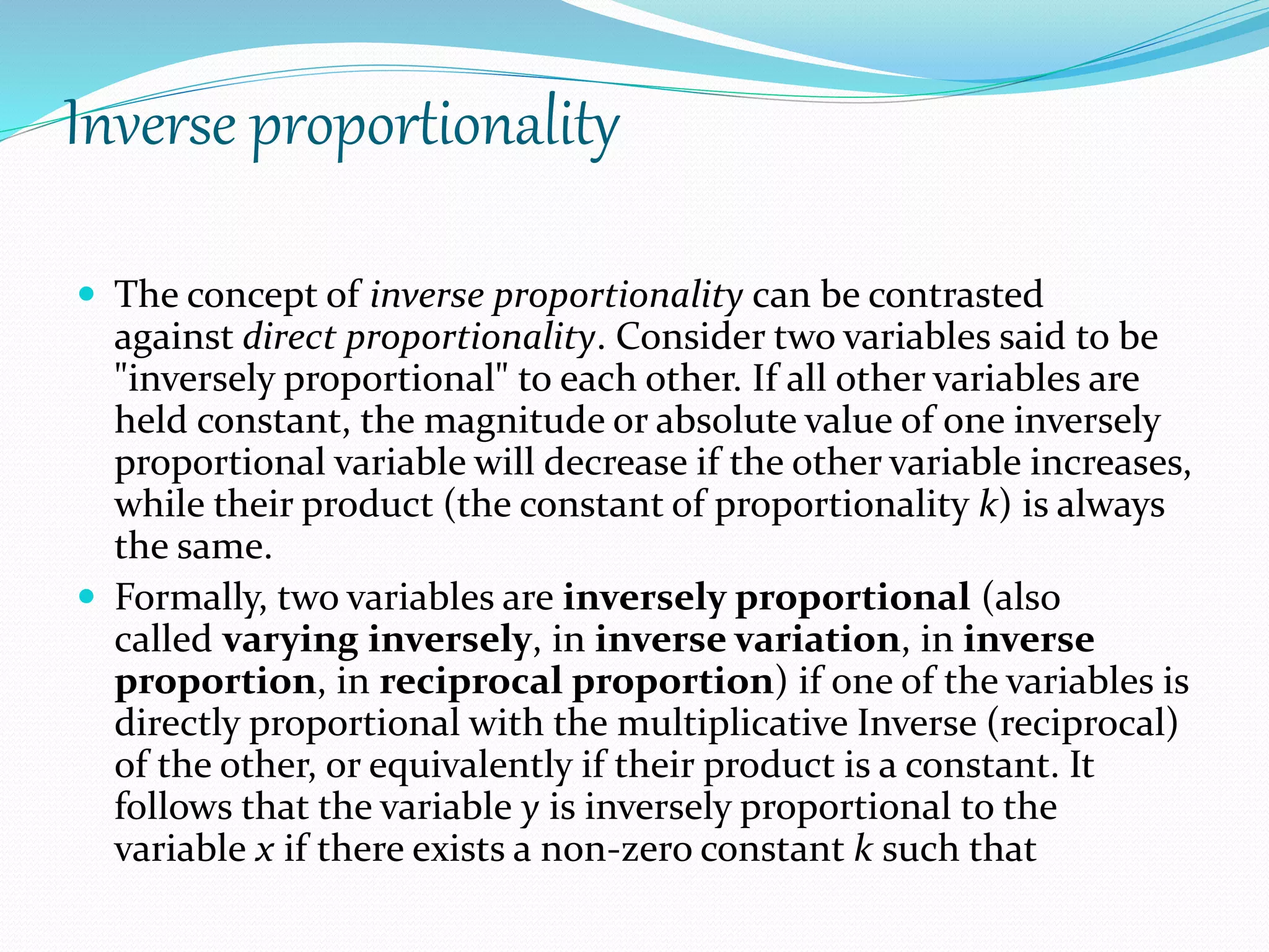 direct and inverse proportion | PPTX