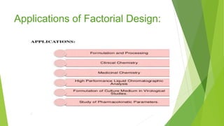 Factorial design, biostatistics and research methodology | PPTX
