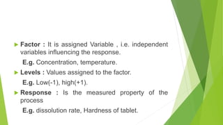 Factorial design, biostatistics and research methodology | PPTX