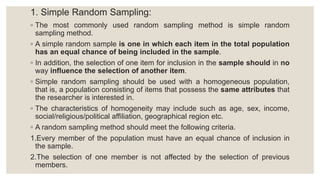 biostatistics and research methodology, Sampling | PPT
