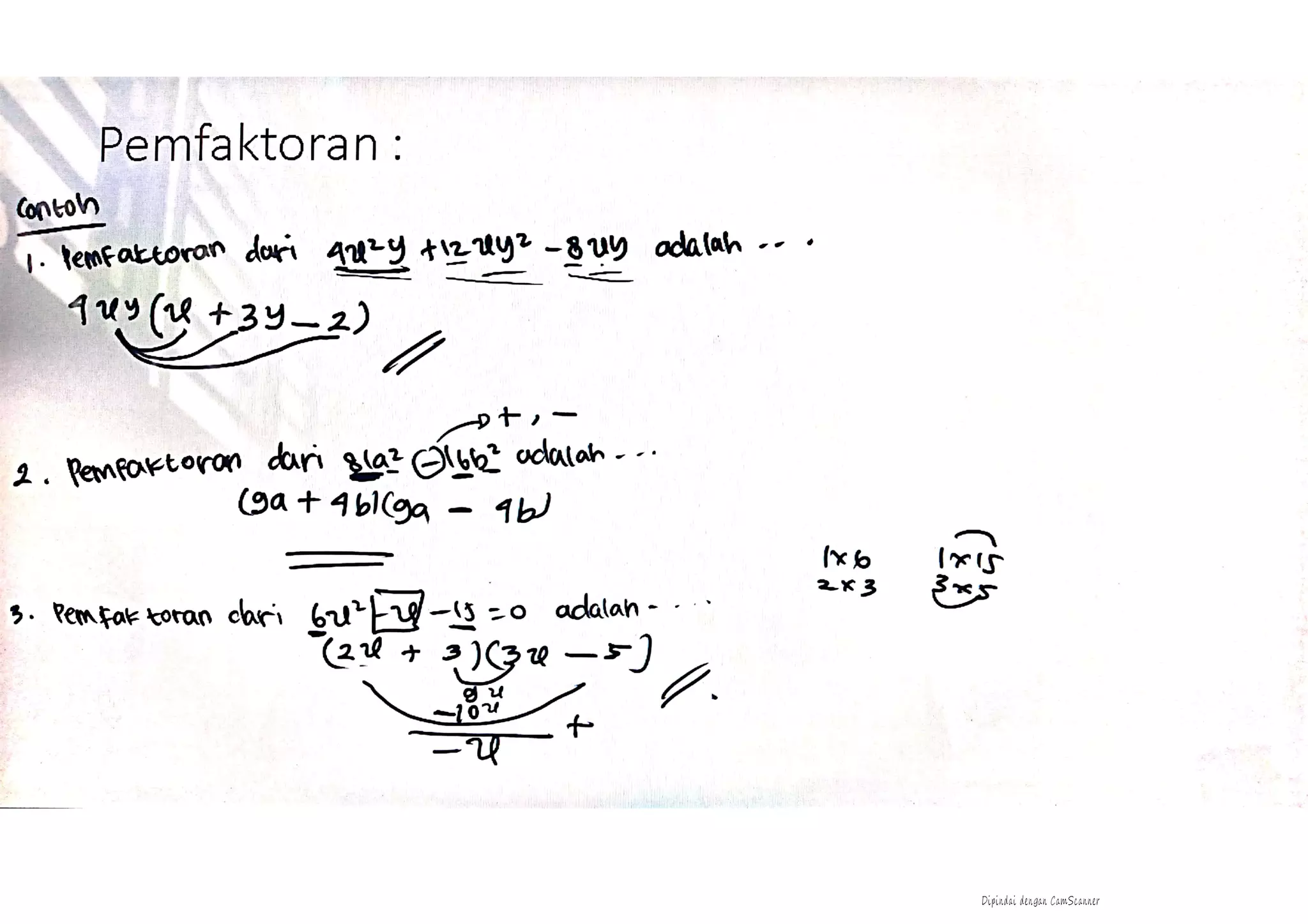 Viii catatan perkalian dan pemfaktoran aljabar | PPT