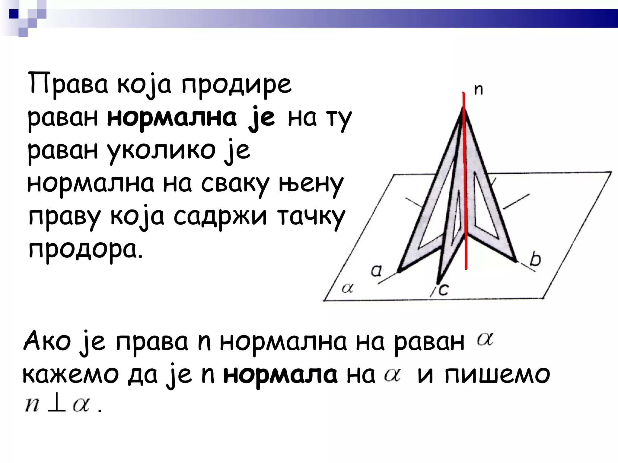 VIII razred - Tacka, prava, ravan | PPT