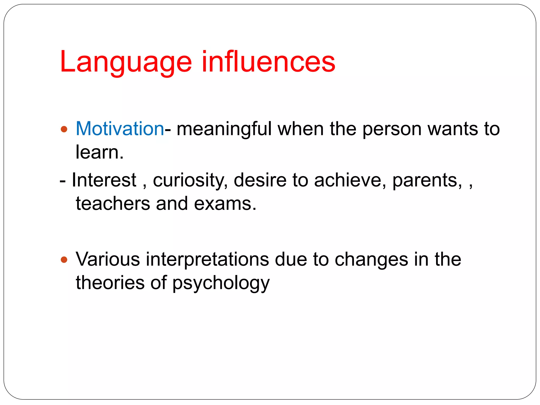 What makes a leaner want to learn Williams & Burden | PPT