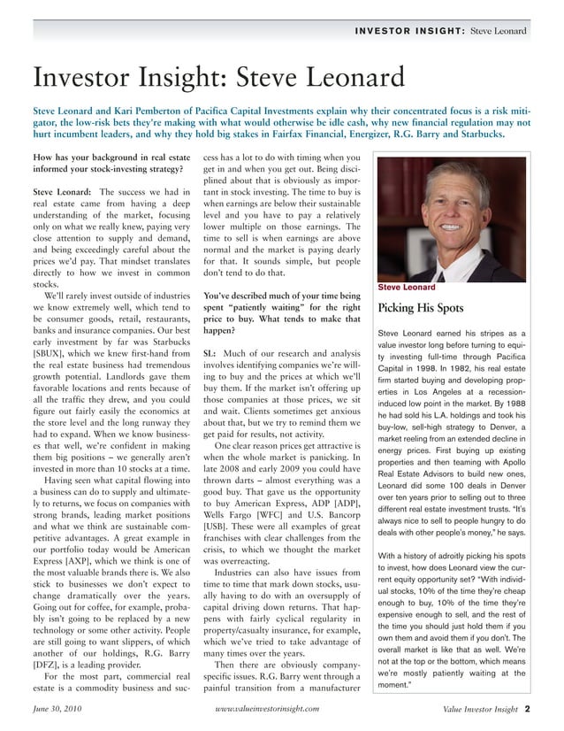 Interview in Value Investor Insight | PDF
