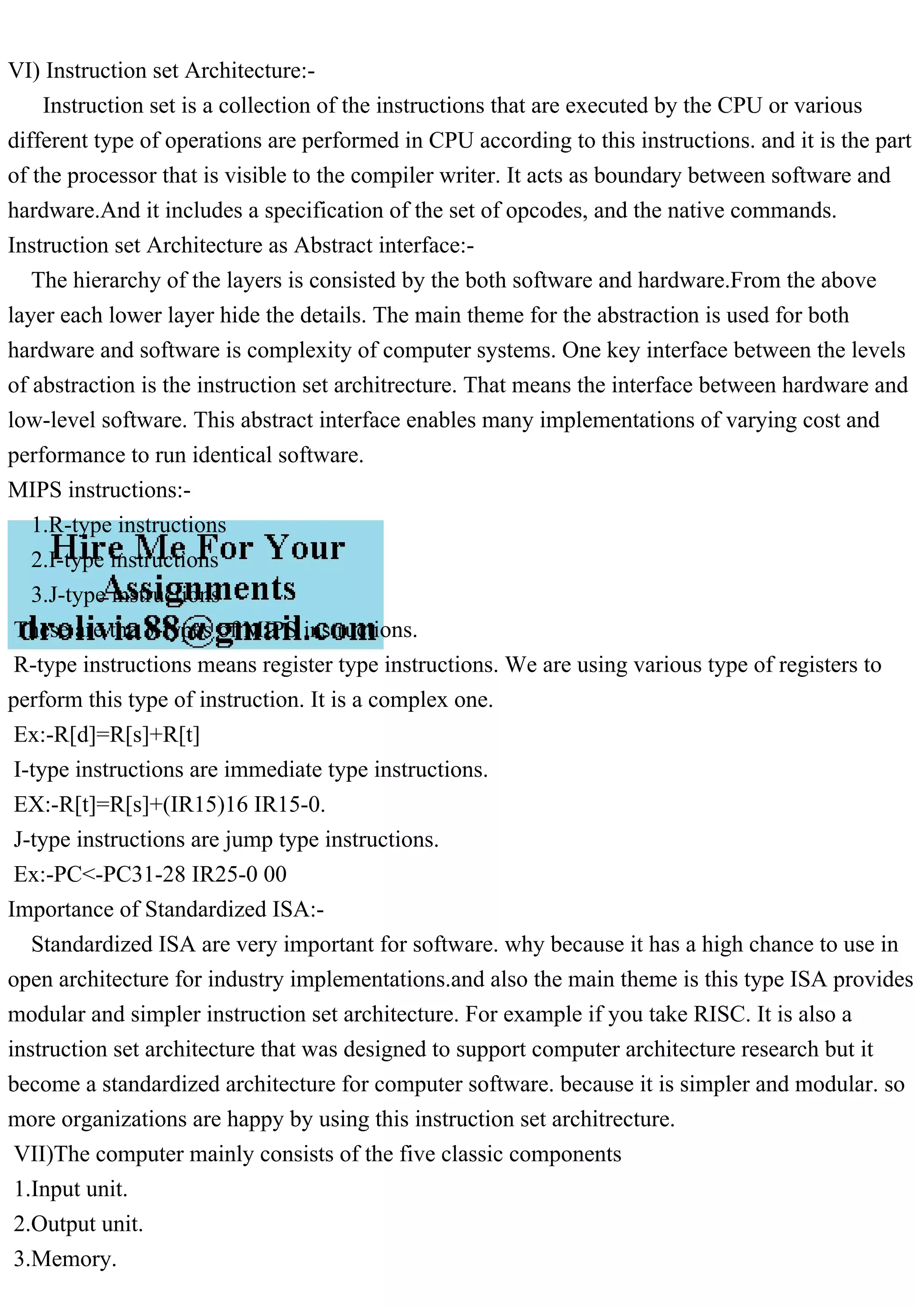 Vi Instruction Set Architecture Instruction Set Is A Collepdf