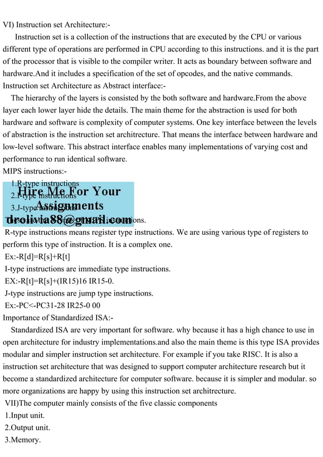 Vi Instruction Set Architecture Instruction Set Is A Colle Pdf