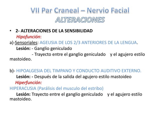 VII par craneal o nervio facial | PPTX | Ear, Nose and Throat ...