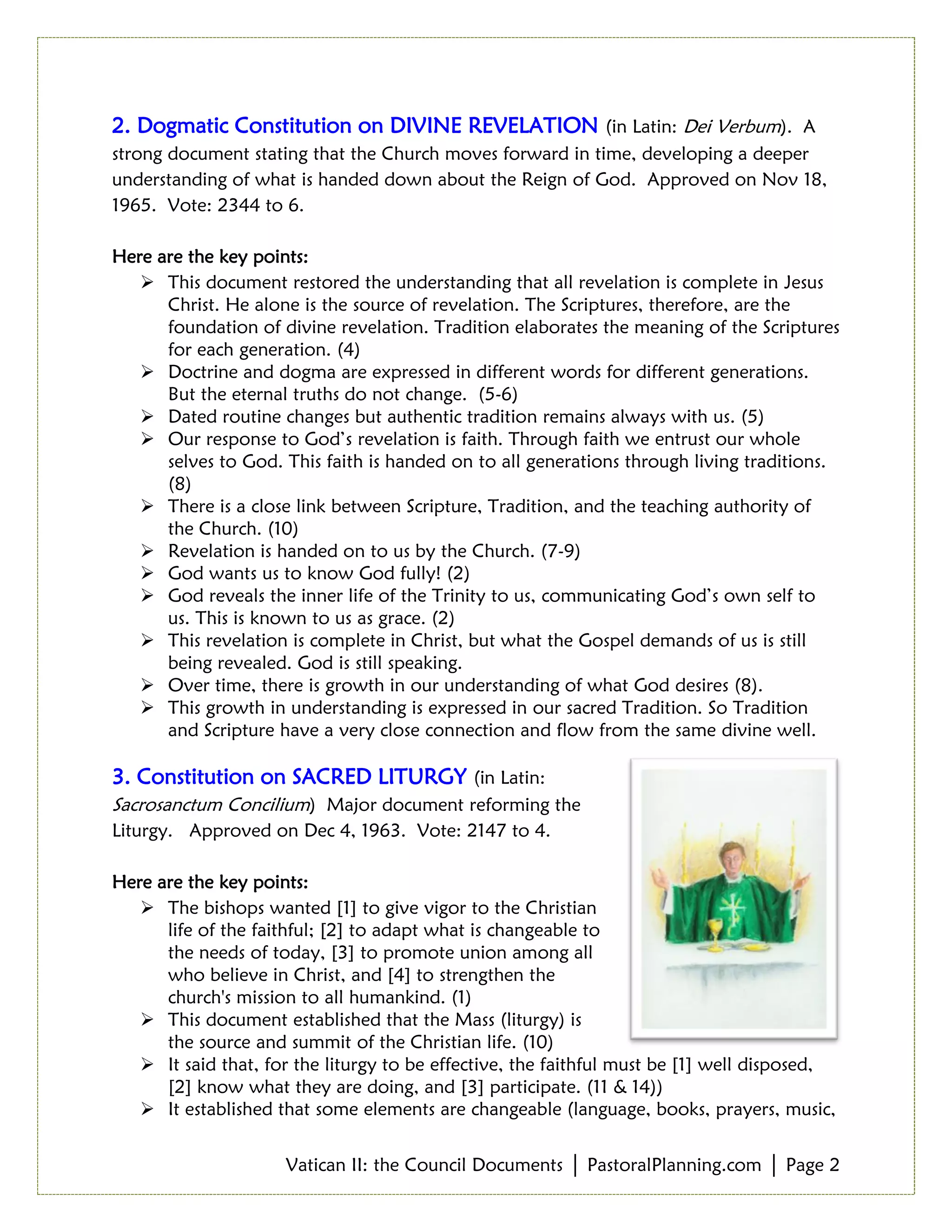 Vii summary of vatican ii documents | PDF