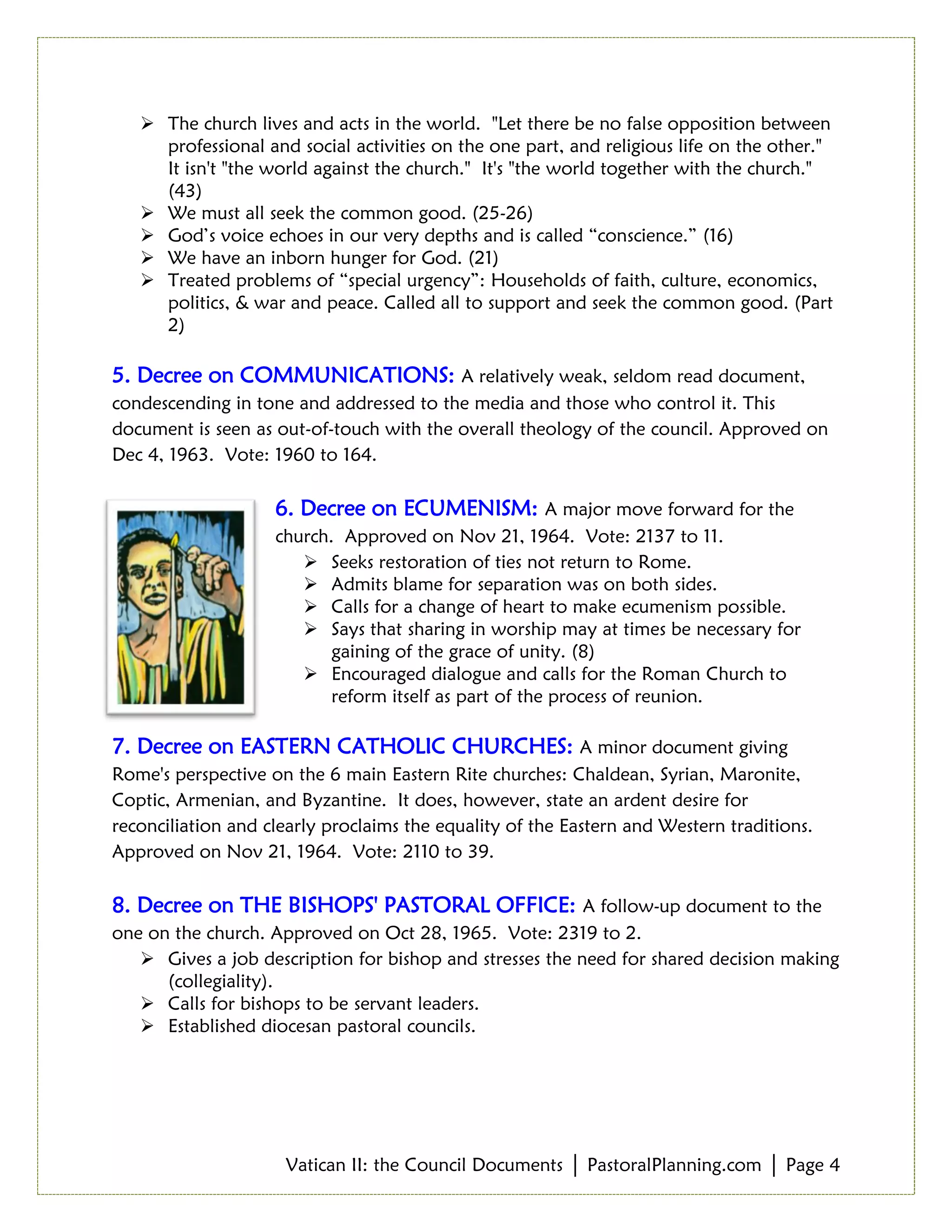 Vii summary of vatican ii documents | PDF