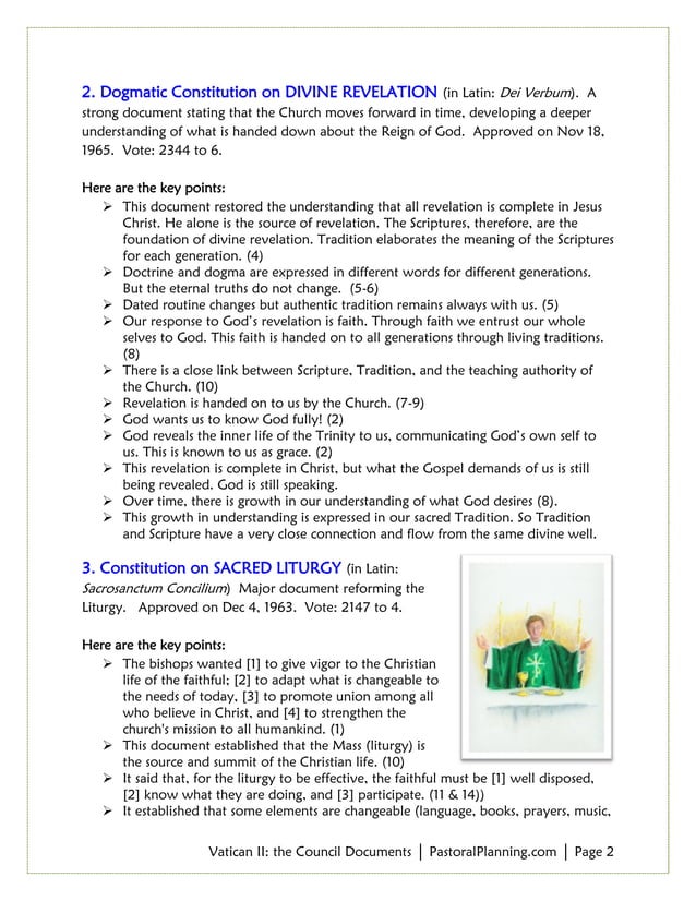 Vii summary of vatican ii documents | PDF