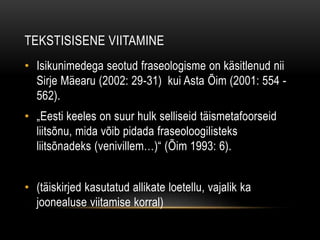 Viitamine, refereerimine | PPTX