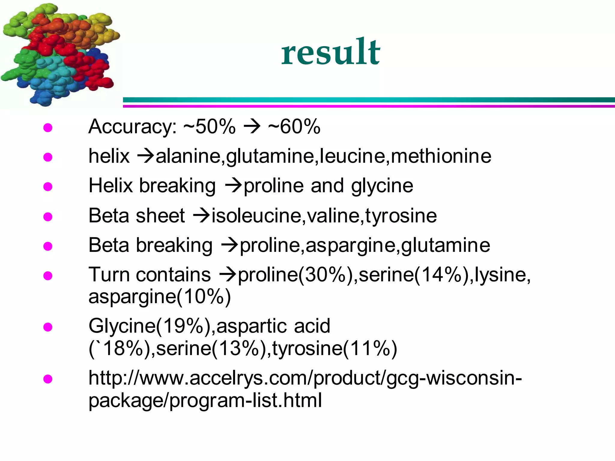 Secondary Structure Prediction of proteins | PDF