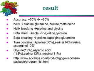 Secondary Structure Prediction of proteins | PDF