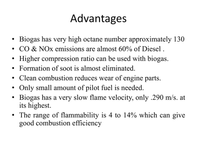 Biogas as a fuel in Ic-Engines, Biogas requirements, Design ...