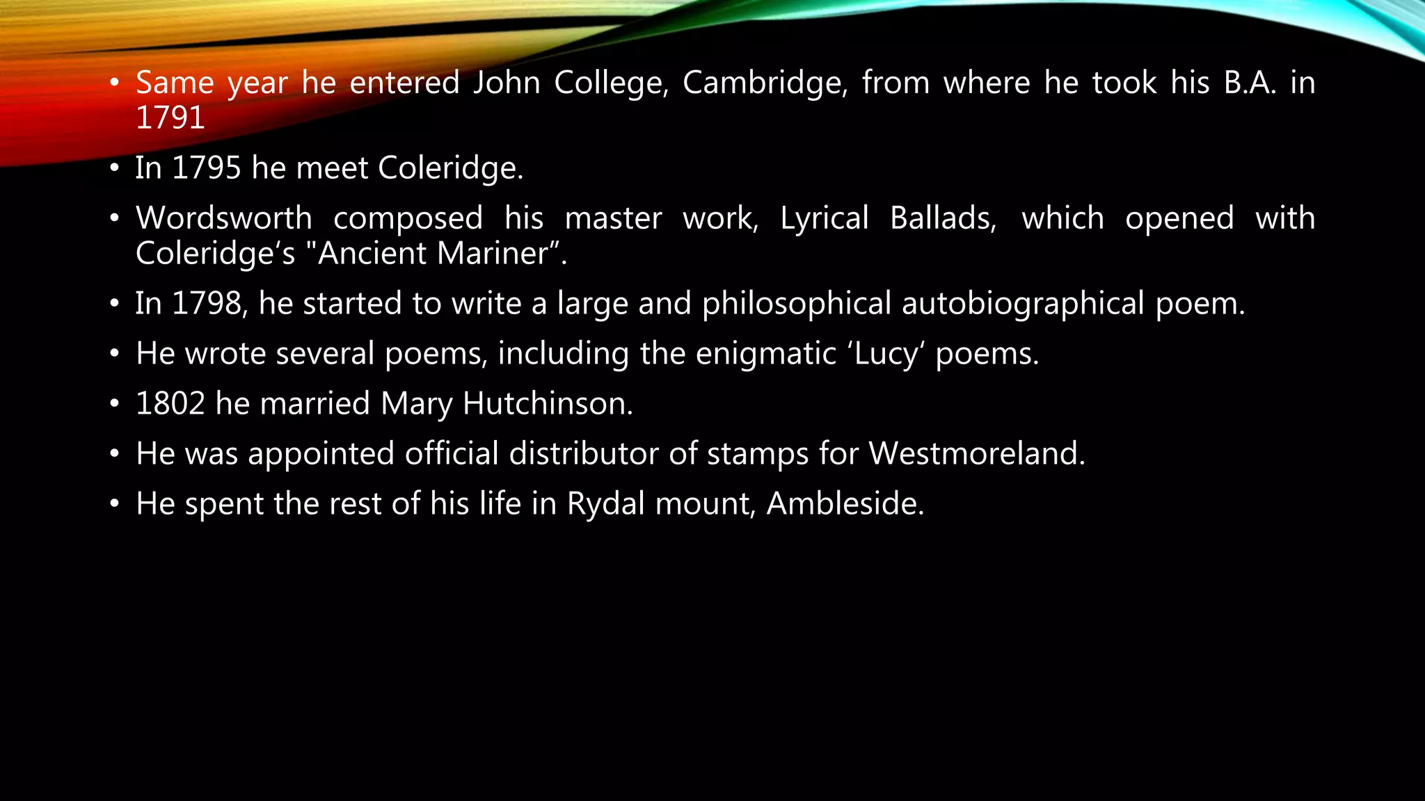 Life amd work of William Wordsworth | PPTX