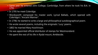 Life amd work of William Wordsworth | PPTX