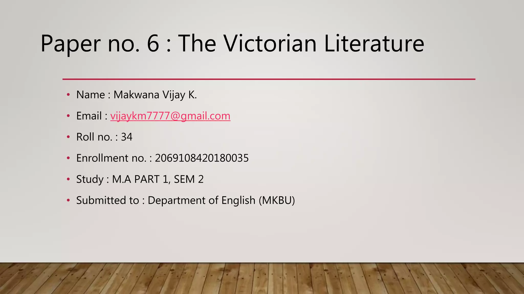 Major Poets of Victorian age | PPTX