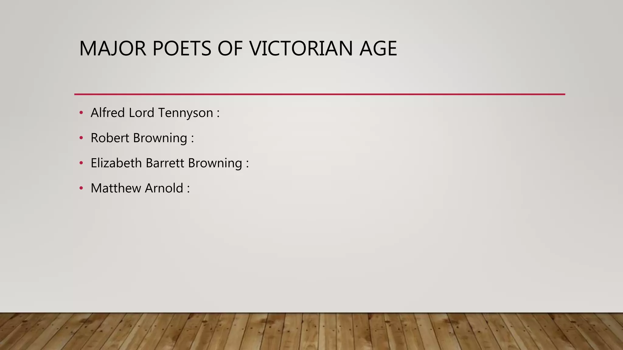 Major Poets of Victorian age | PPTX