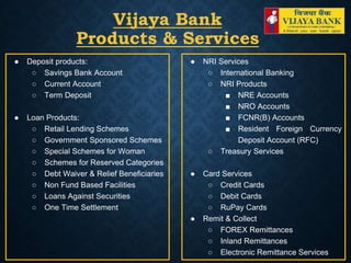 Vijaya bank an overview | PPTX