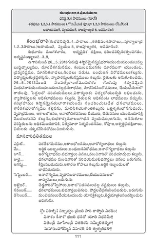 Mana Manthani (Vijayanama Panchangam) -2013-14 | PDF