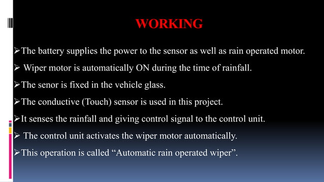 automatic wiper system | PPTX | Weather | Science