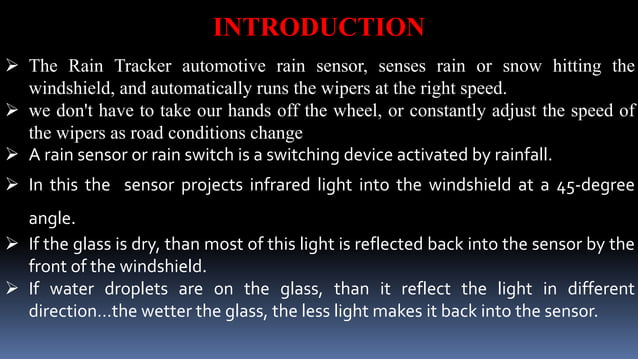 automatic wiper system | PPTX | Weather | Science