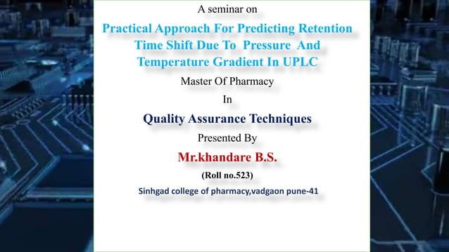 Practical Approach For Predicting Retention Time Shift Due To Pressure ...
