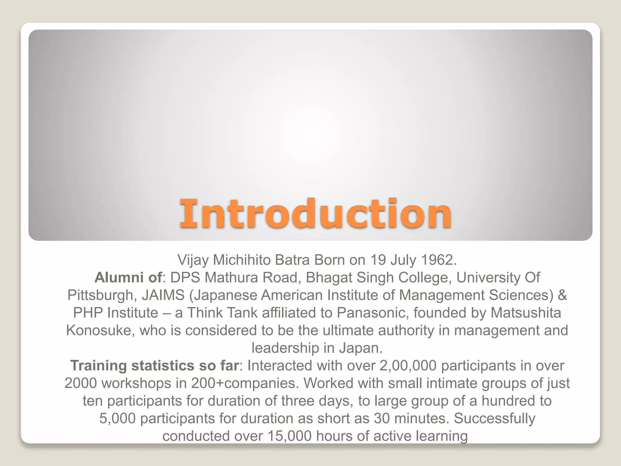 Motivational Speaker in India - Vijay Batra | PPTX