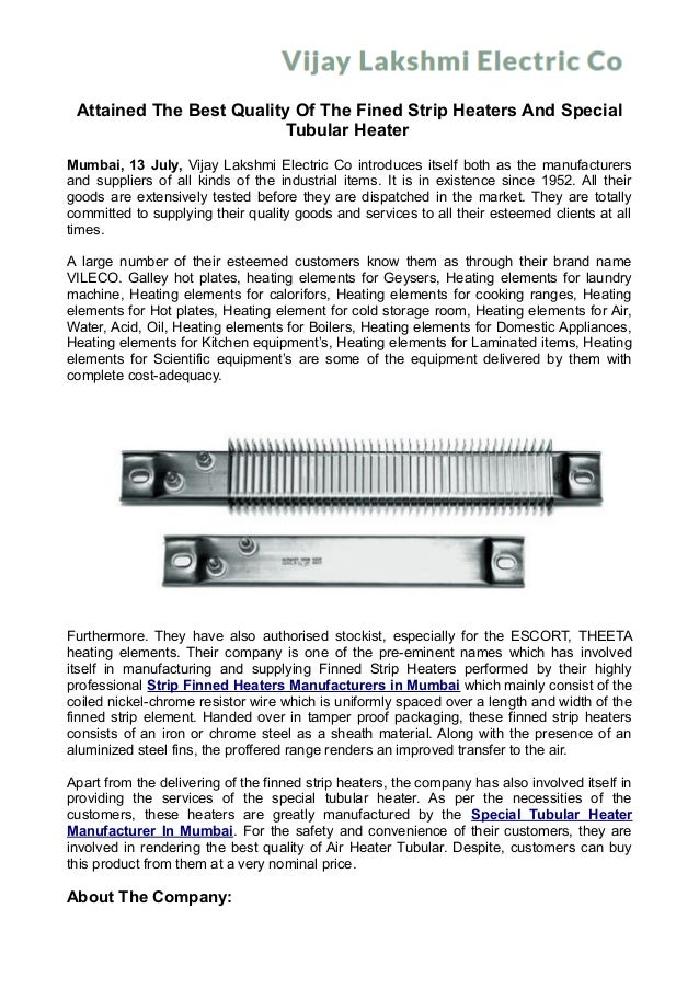 Attained The Best Quality Of The Fined Strip Heaters And Special Tubular Heater
