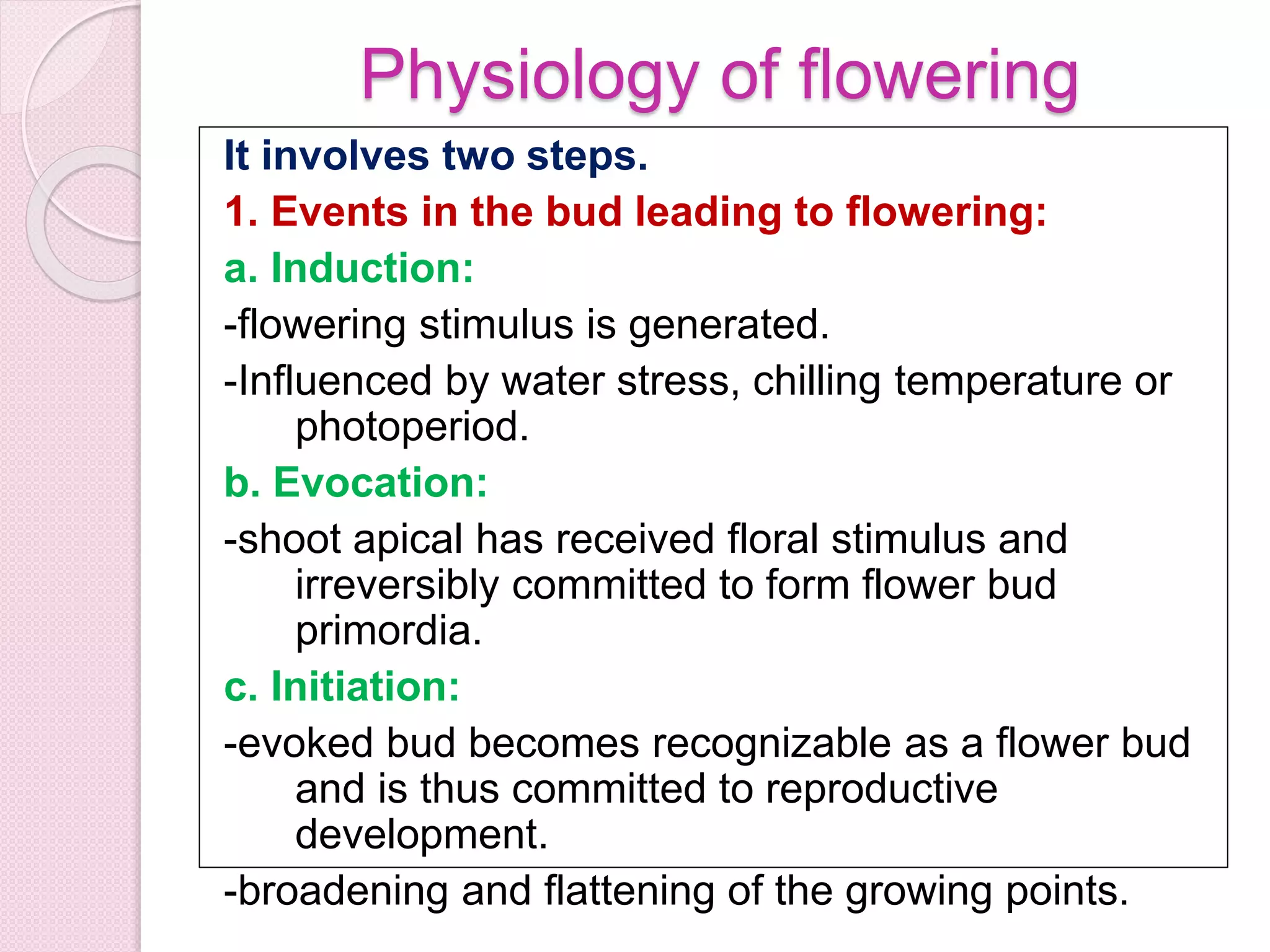 Physiology of flowering, photoperiodism | PPTX