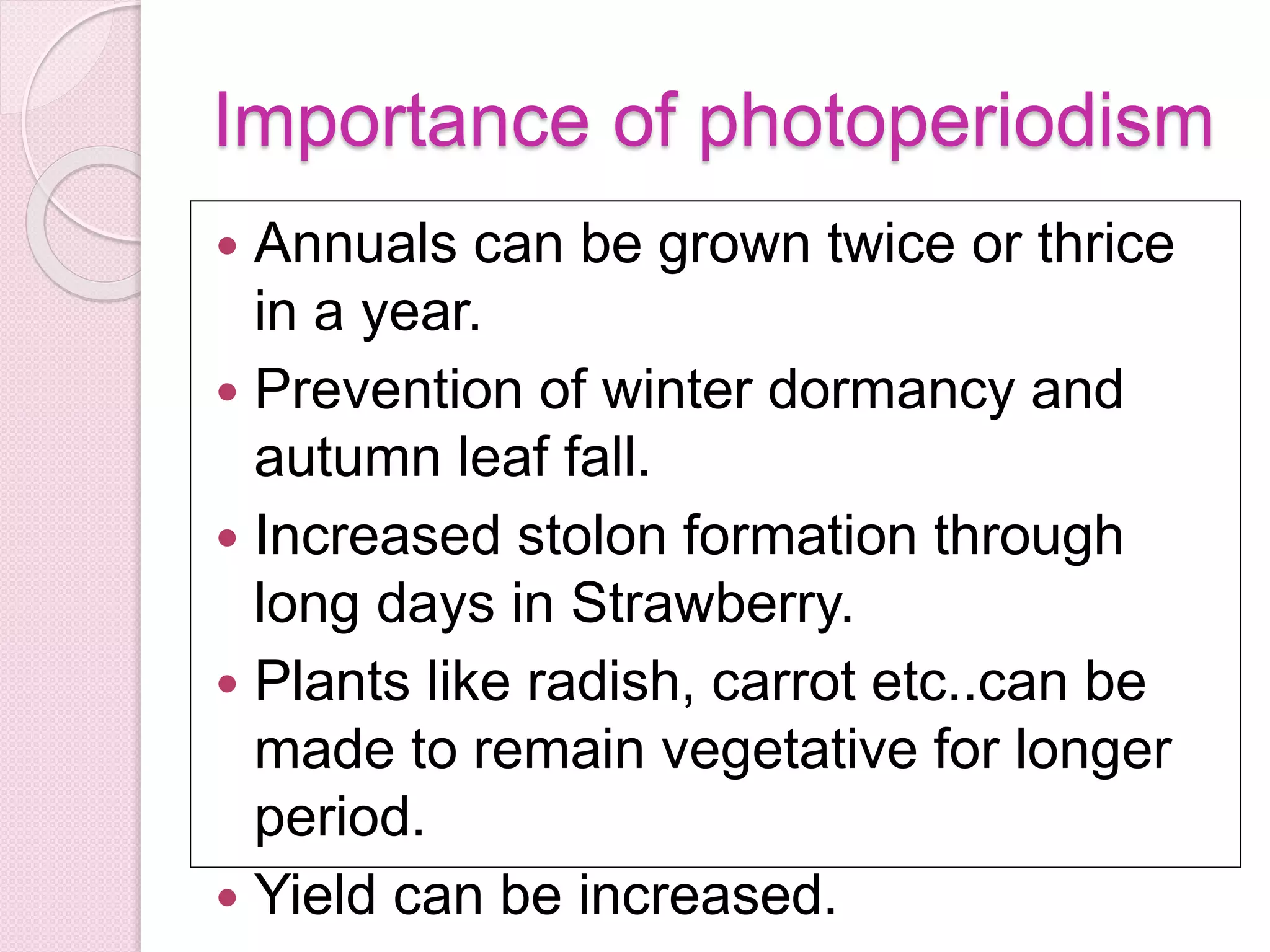 Physiology of flowering, photoperiodism | PPTX