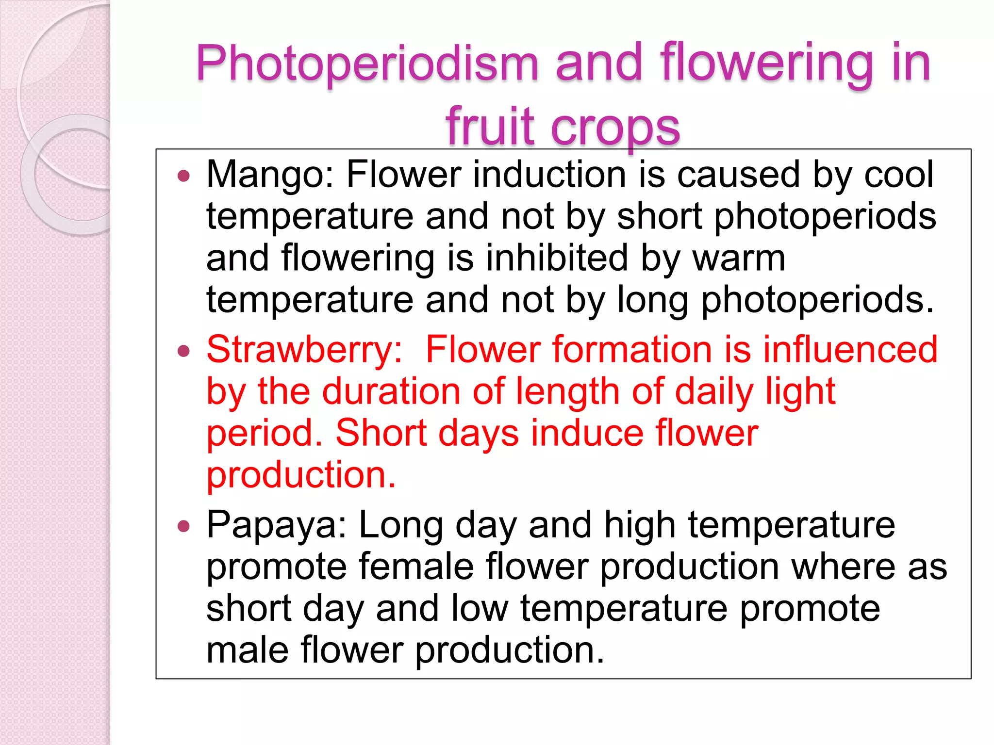 Physiology of flowering, photoperiodism | PPTX