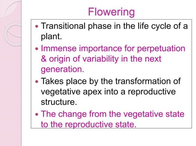 Physiology of flowering, photoperiodism | PPTX