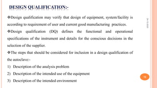 Qualification Of Autoclave | PPTX