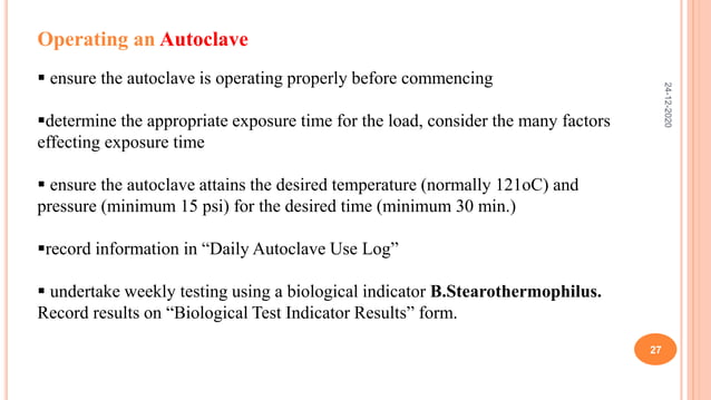 Qualification Of Autoclave | PPTX | Infectious Diseases | Diseases and ...