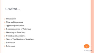 Qualification Of Autoclave | PPTX