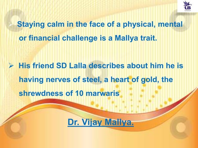 PPT On Vijay mallya | PPTX | Aviation Industry | Industries