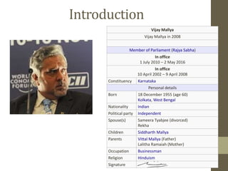 Vijay mallya king of bad times | PPTX