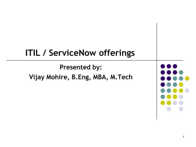 ITIL ServiceNow offerings | PPT