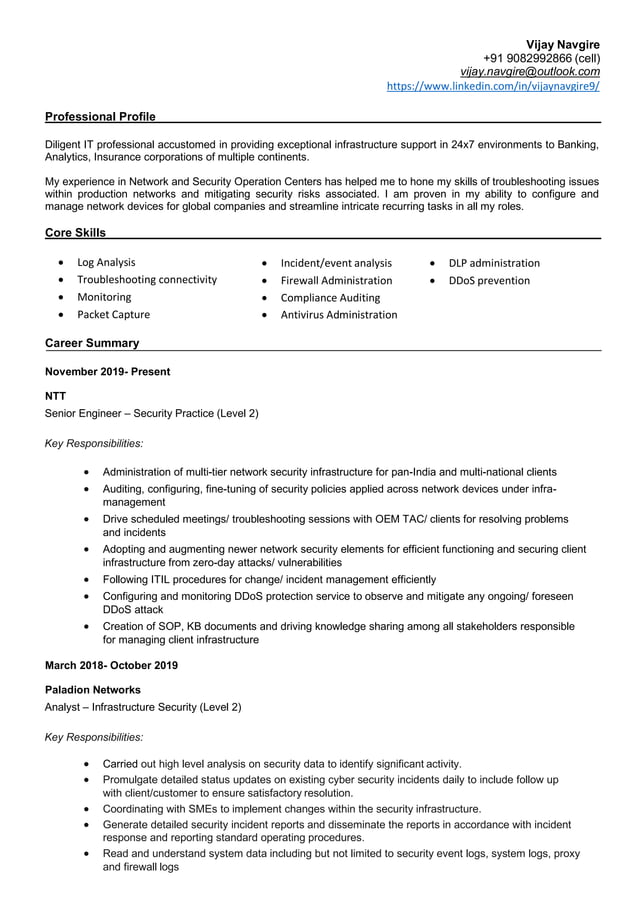 Resume | Vijay Navgire | PDF | Free Download