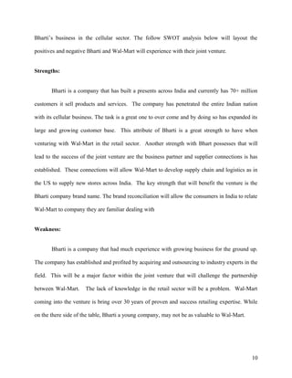 Case Study on Walmart and Bharti Transforming retail in india | DOC