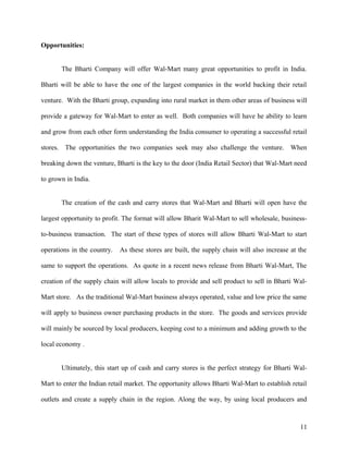 Case Study on Walmart and Bharti Transforming retail in india | DOC