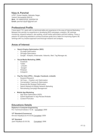 Resume for SEO Team Leader or Senior SEO | PDF
