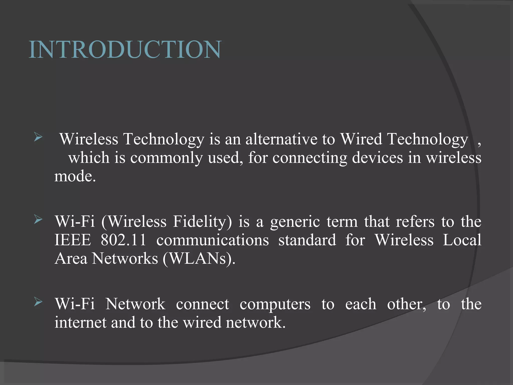 wi-fi ppt | PPT | Computer Networking | Computing