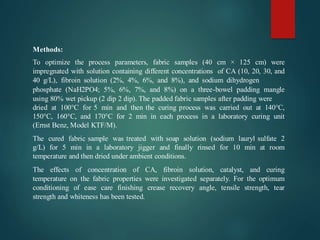Vijay prakash seminar Report on crease resistance finish | PPT