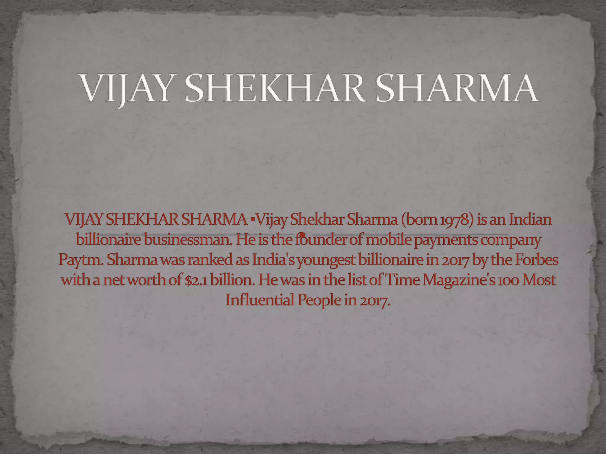 Vijay shekhar sharma paytm | PPTX