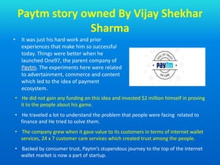 PPT on Vijay Shekhar Sharma Biography - The Founder Of Paytm | PPTX