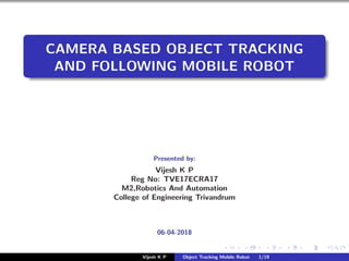 Object detection mobile robot+ image processing | PPT | Free Download