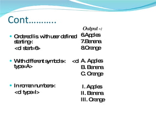 Listing in HTML | PPT